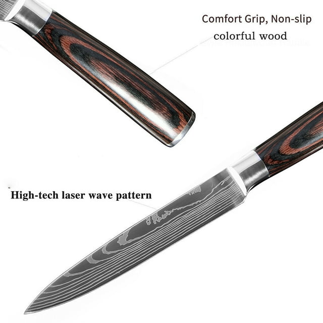 5" Kitchen Knife Japanese Damascus Stainless Steel Pattern Chef Utilit ...
